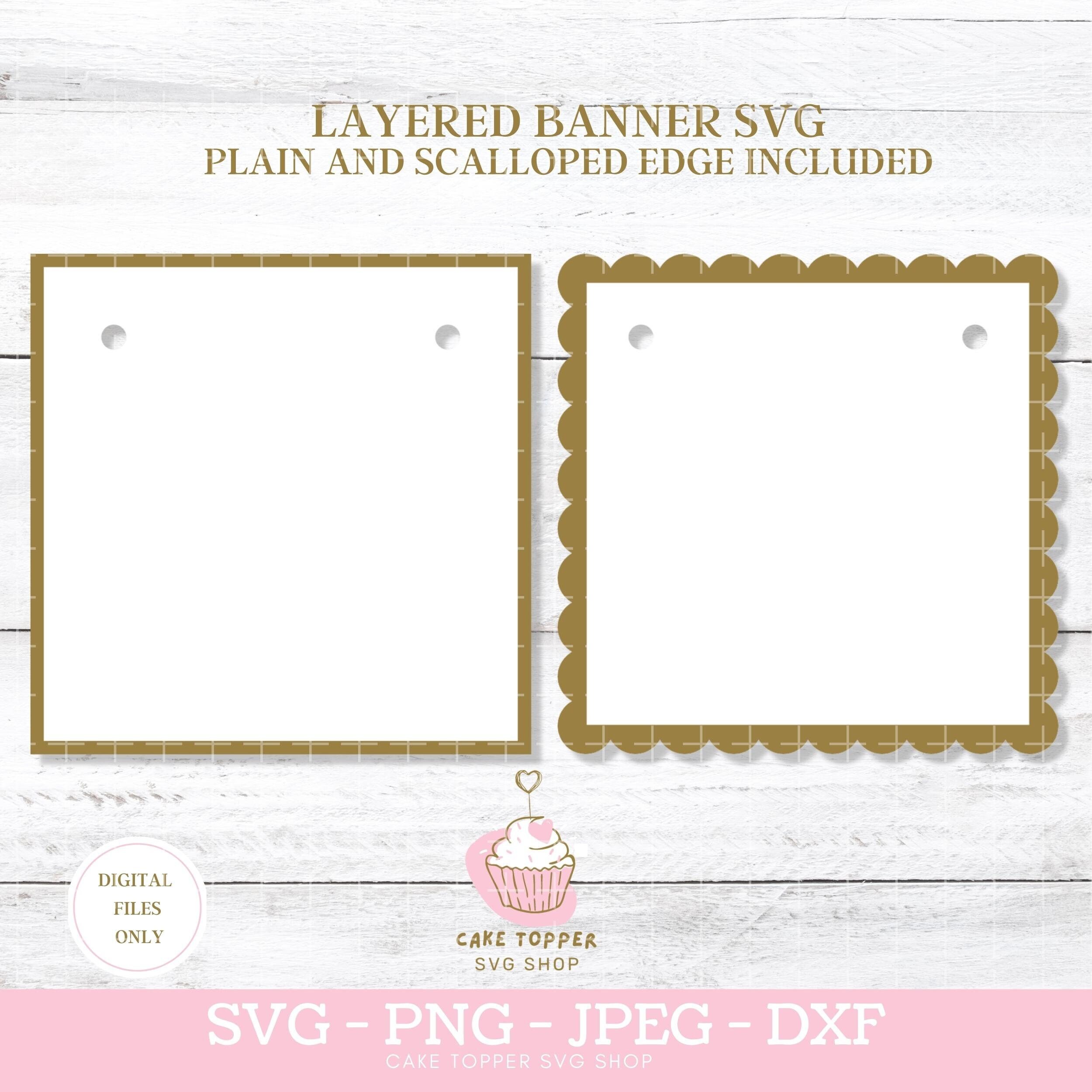 Square Banner SVG Banner Template Cut File Layered Bunting - Etsy
