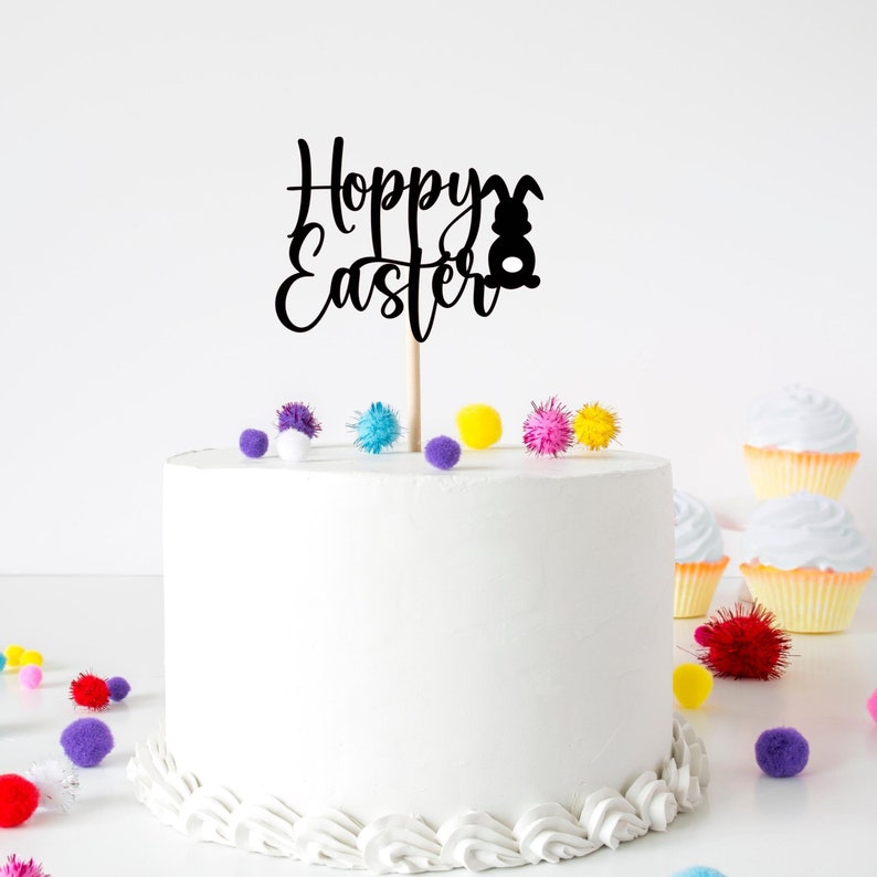Hoppy Easter Cake Topper Bunny Cake Topper SVG - Etsy