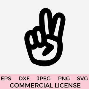 Hand Peace Sign SVG Cake Topper SVG 2nd Birthday Cake Topper 2 Finger ...