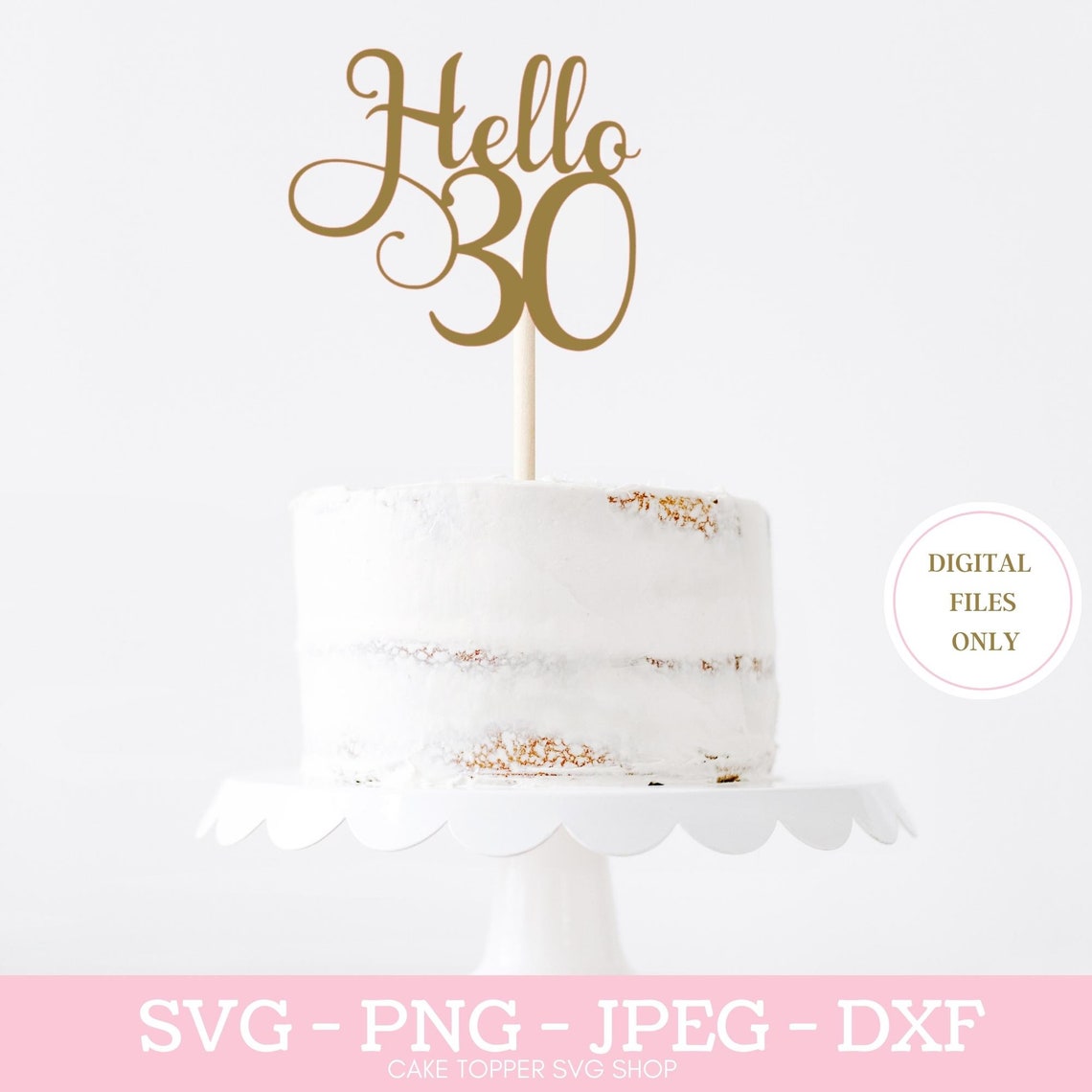 Hello 30 SVG 30th Birthday SVG Cake Topper Cut File | Etsy