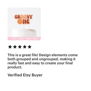 Groovy One SVG Cut File 1st Birthday Retro 70's Theme Cake Topper SVG ...