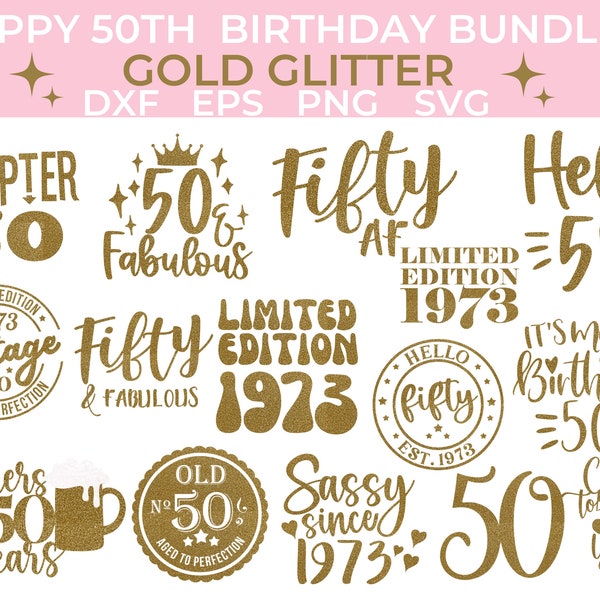 50th Birthday Svg - Etsy Canada