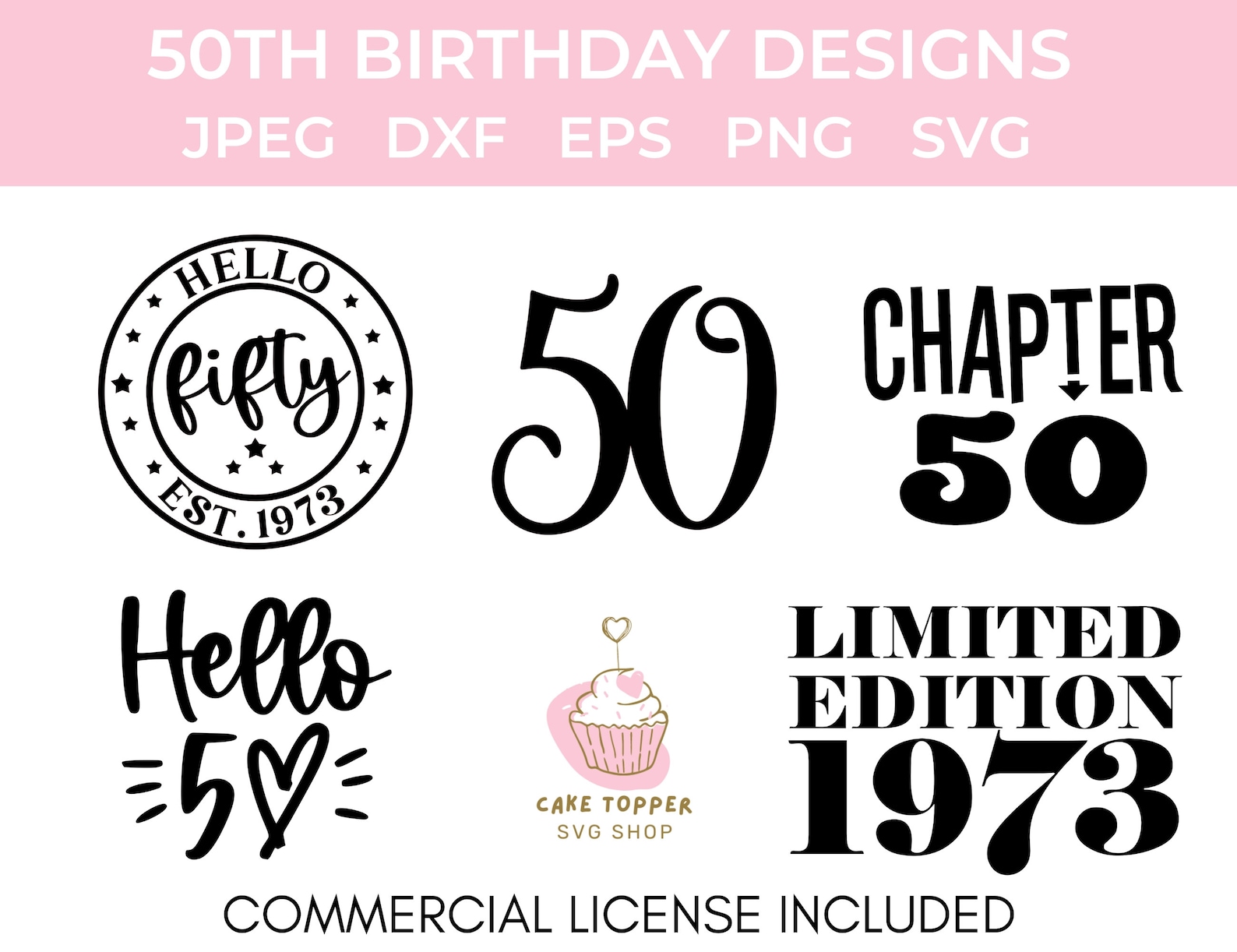 50th Birthday SVG Bundle PNG DXF Eps and Jpeg Included - Etsy Canada