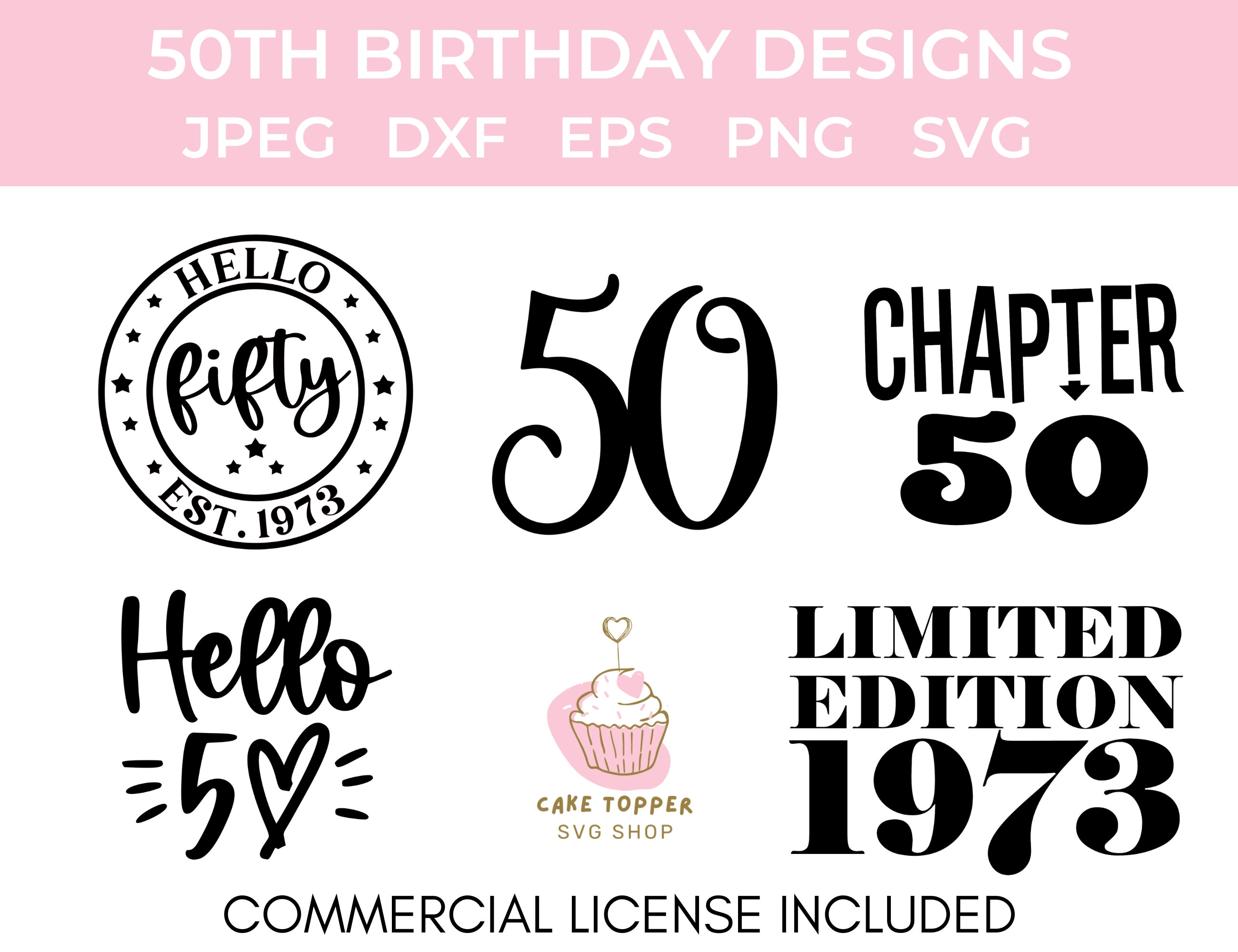 50th Birthday SVG Bundle PNG DXF Eps and Jpeg Included - Etsy Australia