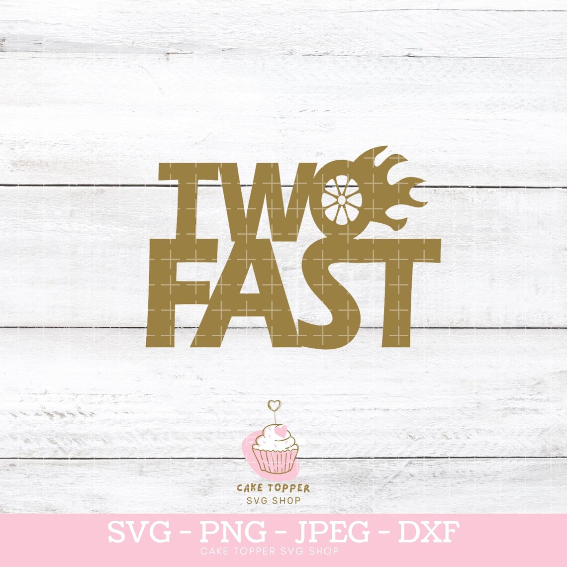 Two Fast Birthday Cake Topper SVG 2nd Birthday Race Car SVG | Etsy