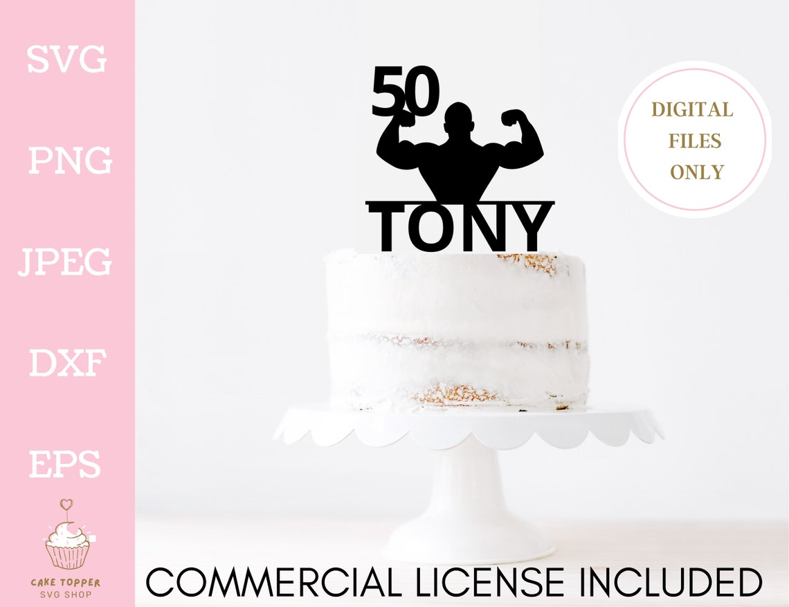 Body Builder Cake Topper SVG Men's Birthday Muscle Man - Etsy UK