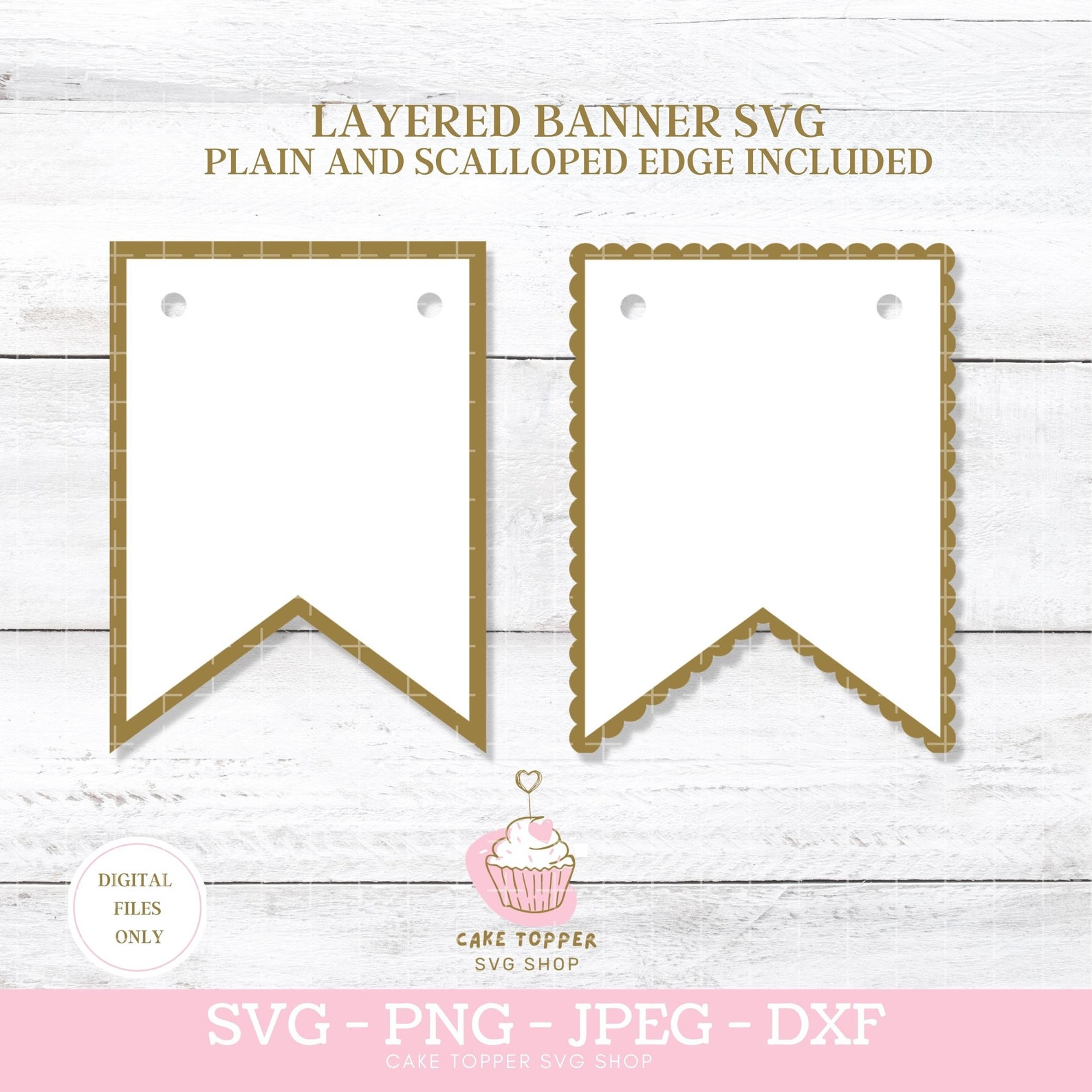 Banner SVG Banner Template Cut File Layered Bunting SVG | Etsy