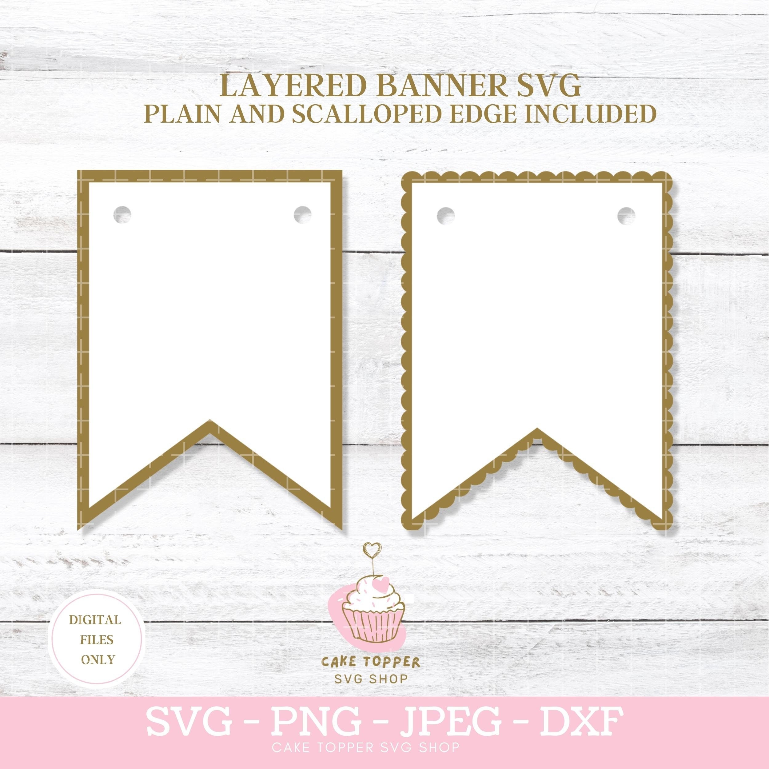 Banner SVG Banner Template Cut File Layered Bunting SVG | Etsy
