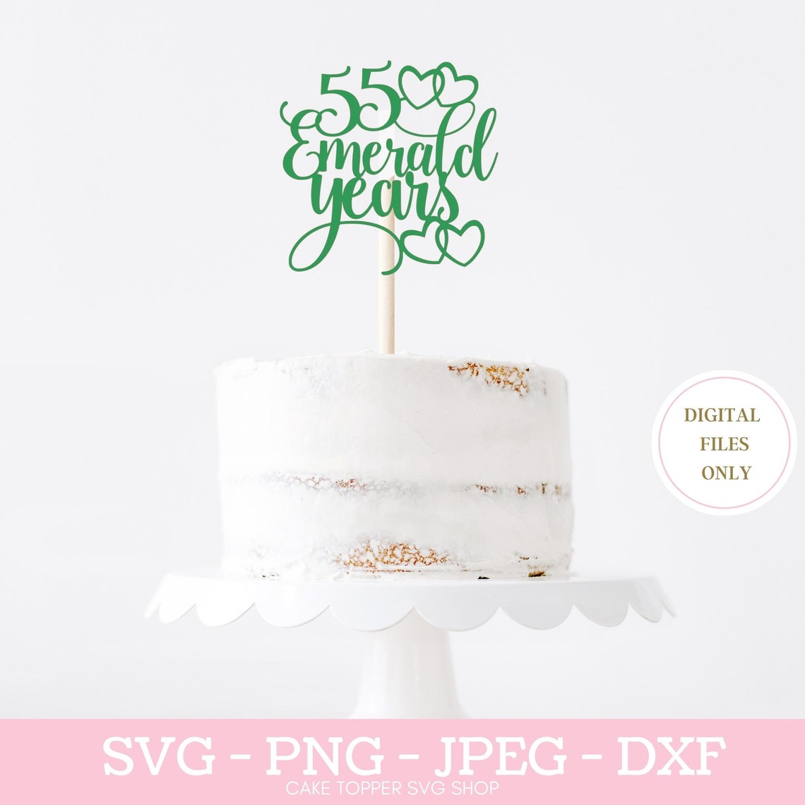 55 Emerald Years SVG. 55th Wedding Anniversary Cutfile | Etsy