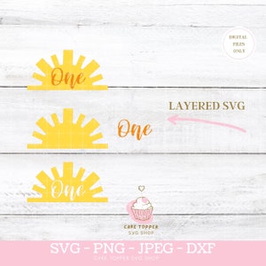 Boho Sun One SVG 1st Birthday Sunshine First Birthday One Cake Topper ...