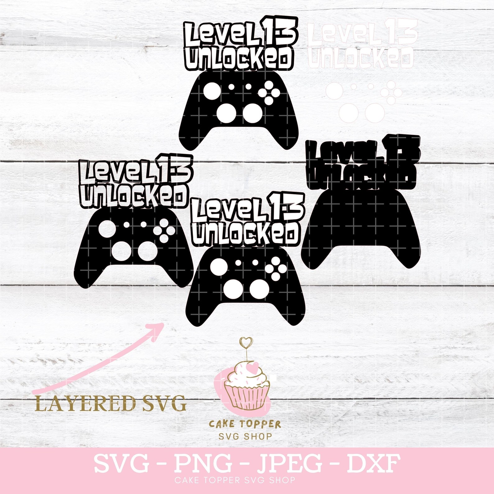 Level 13 Unlocked Instant Download SVG PNG DXF Gaming - Etsy