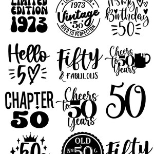50th Birthday SVG Bundle PNG DXF Eps and Jpeg Included - Etsy