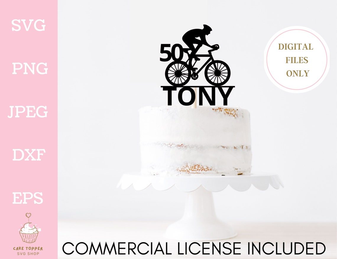 Cycling Cake Topper SVG Cyclist Cake Topper SVG Road Bike - Etsy UK
