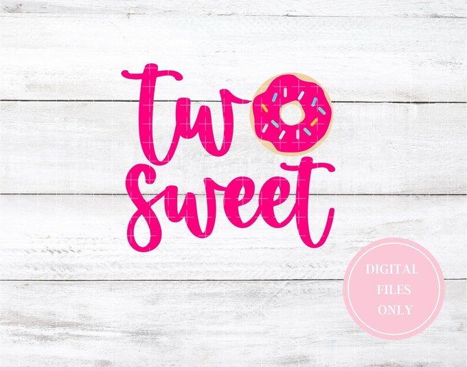 Second Birthday Two Sweet Donut SVG Little Girl 2nd Birthday Two Sweet ...