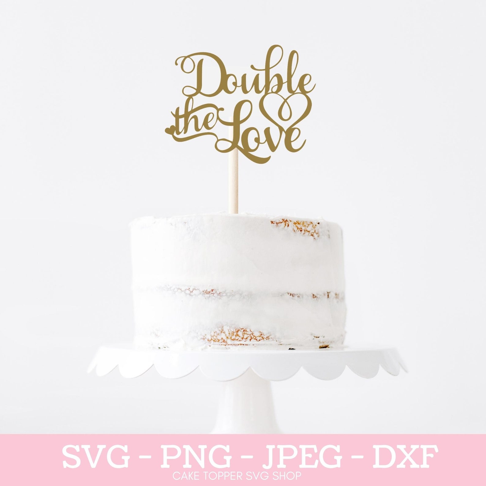 Double the Love Twin Baby Shower Sign Twin Gender Reveal Cake Topper ...