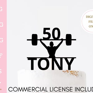 Levantamiento de pesas SVG Cumpleaños de los hombres Muscle Man Bar ...