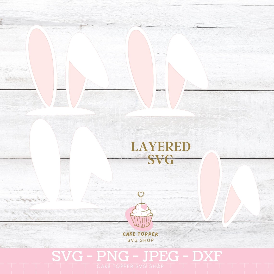 Bunny Ears SVG Easter Cake Topper SVG Easter Party Decor - Etsy UK