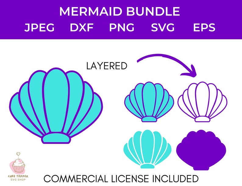 Mermaid SVG Bundle Mermaid Tail Starfish Sea Shell and - Etsy