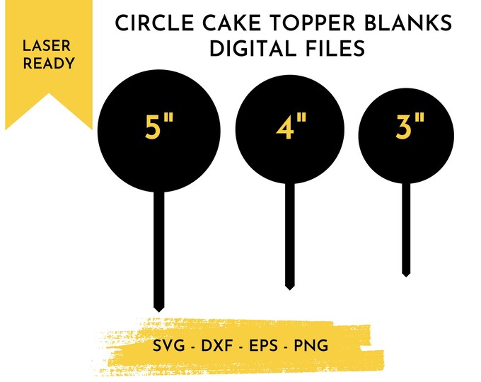 Circle Template Cake Topper SVG Laser Cut File Circle Blank With ...