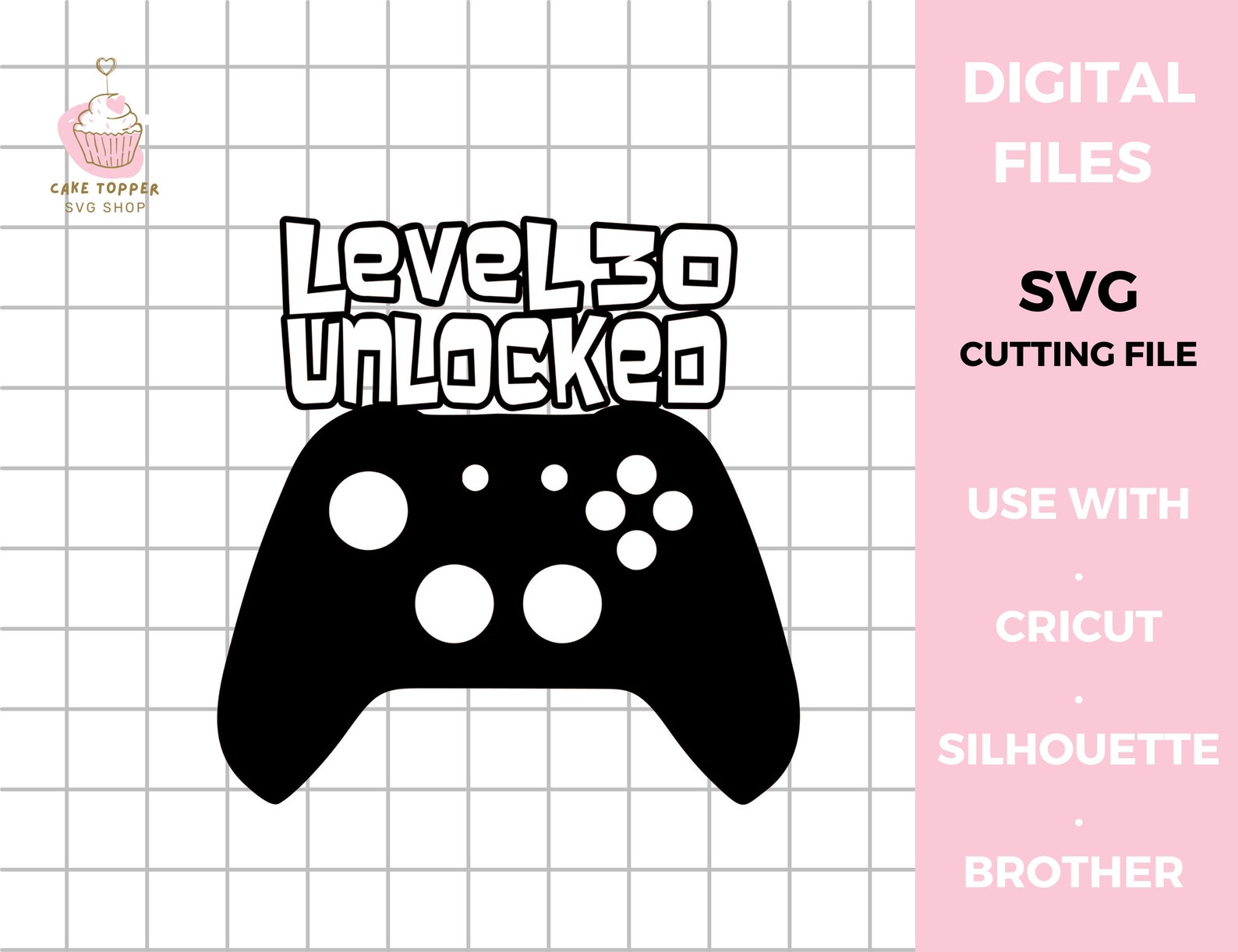 Level 30 Unlocked Instant Download SVG PNG DXF Gaming - Etsy