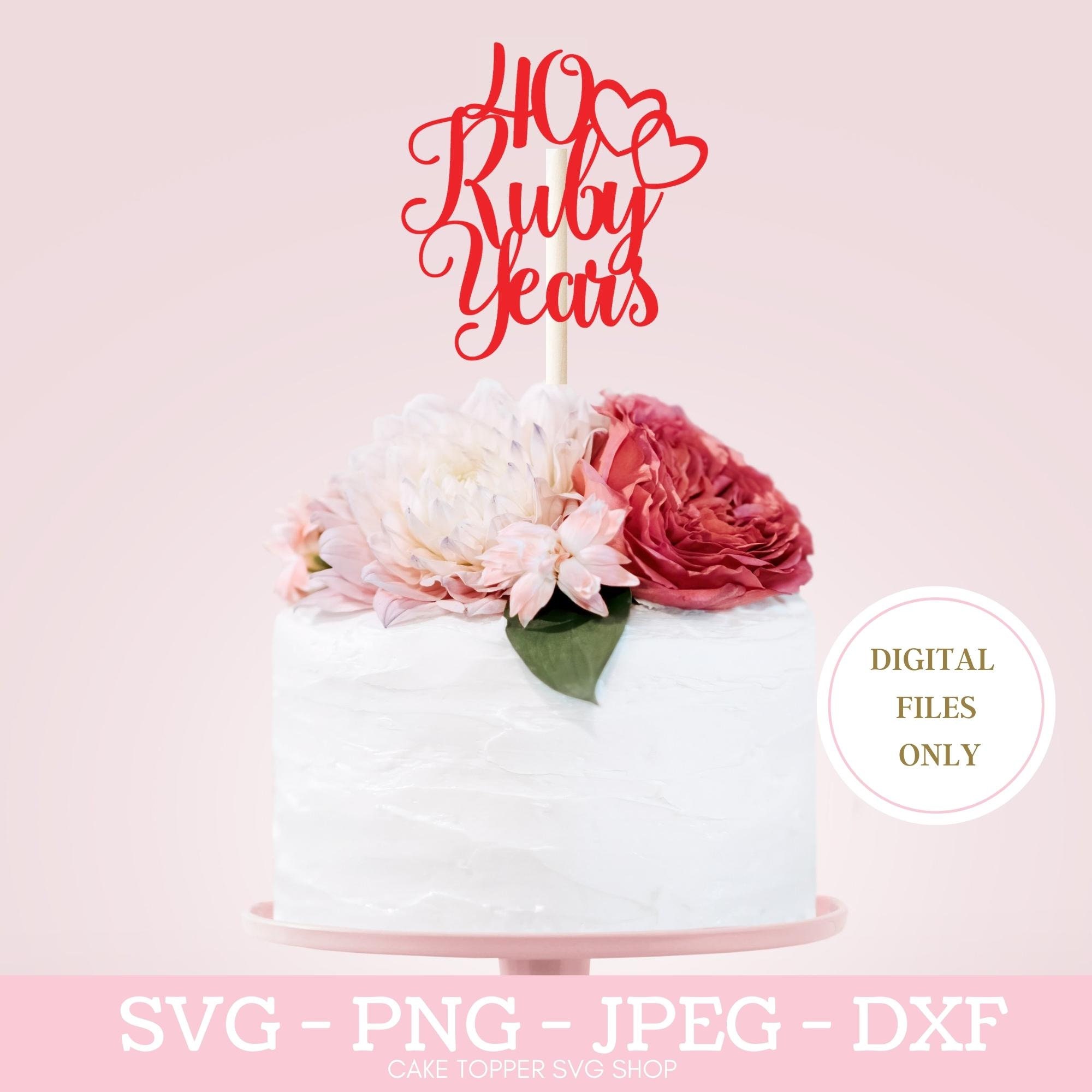40 Ruby Years SVG. 40th Wedding Anniversary Cutfile - Etsy UK