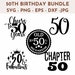 50th Birthday SVG Bundle PNG DXF Eps and Jpeg Included Cricut Cut Files ...