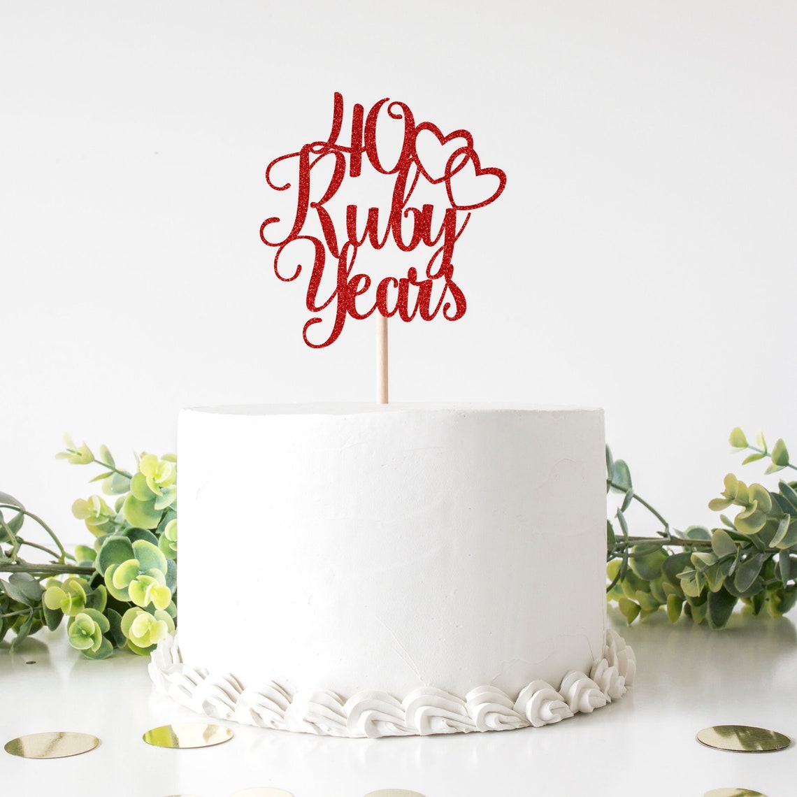 40 Ruby Years SVG. 40th Wedding Anniversary Cutfile | Etsy