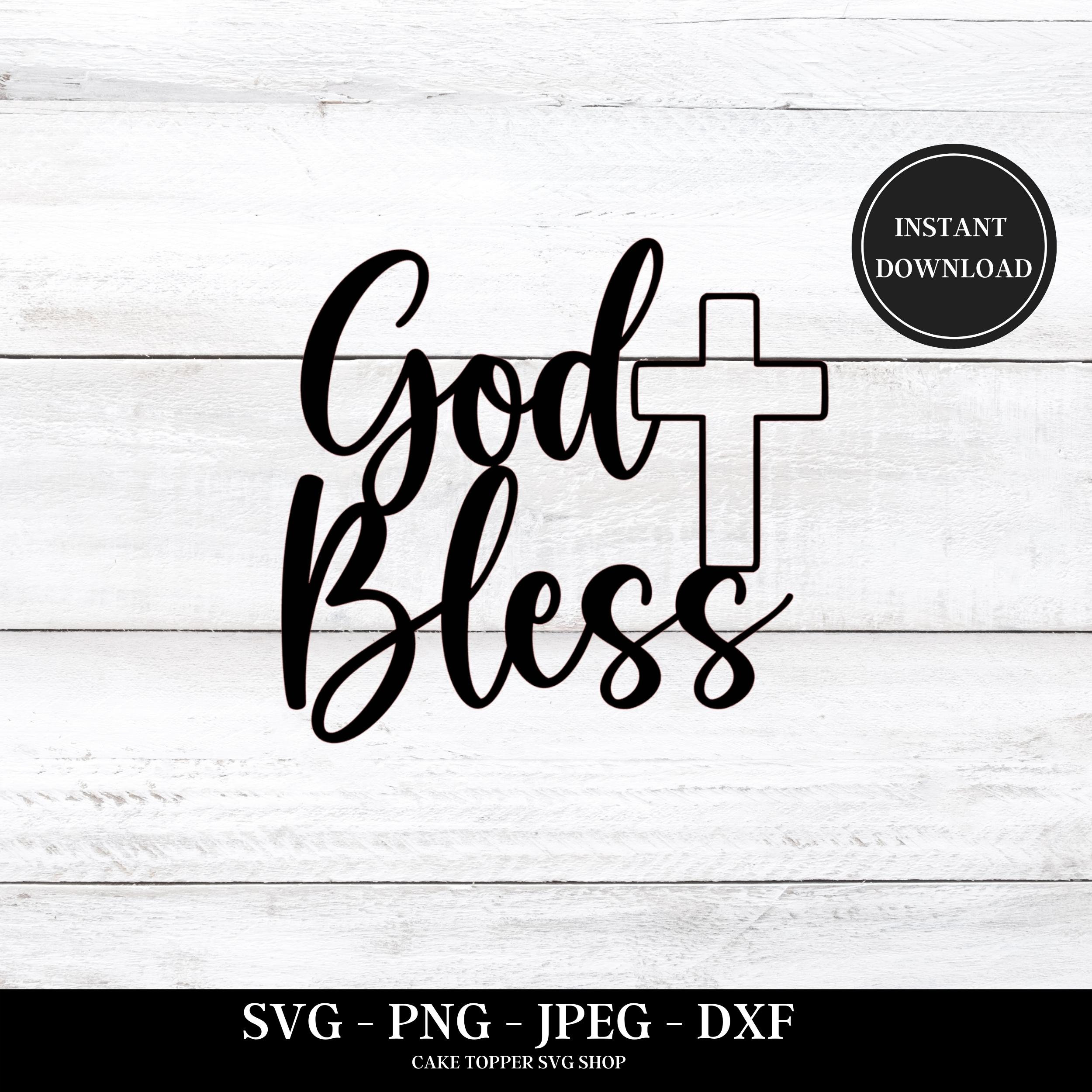 God Bless Cake Topper SVG Baptism Cake Topper Cut File - Etsy Canada