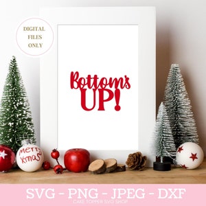 Bottoms up Funny Christmas SVG PNG DXF Ugly Sweater Clip Art Santa Legs ...