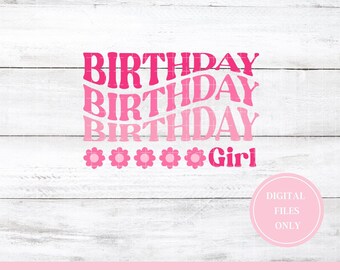 Birthday Girl Font Svg - Etsy
