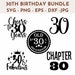 30th Birthday SVG Bundle PNG DXF Eps and Jpeg Included Cricut Cut Files ...