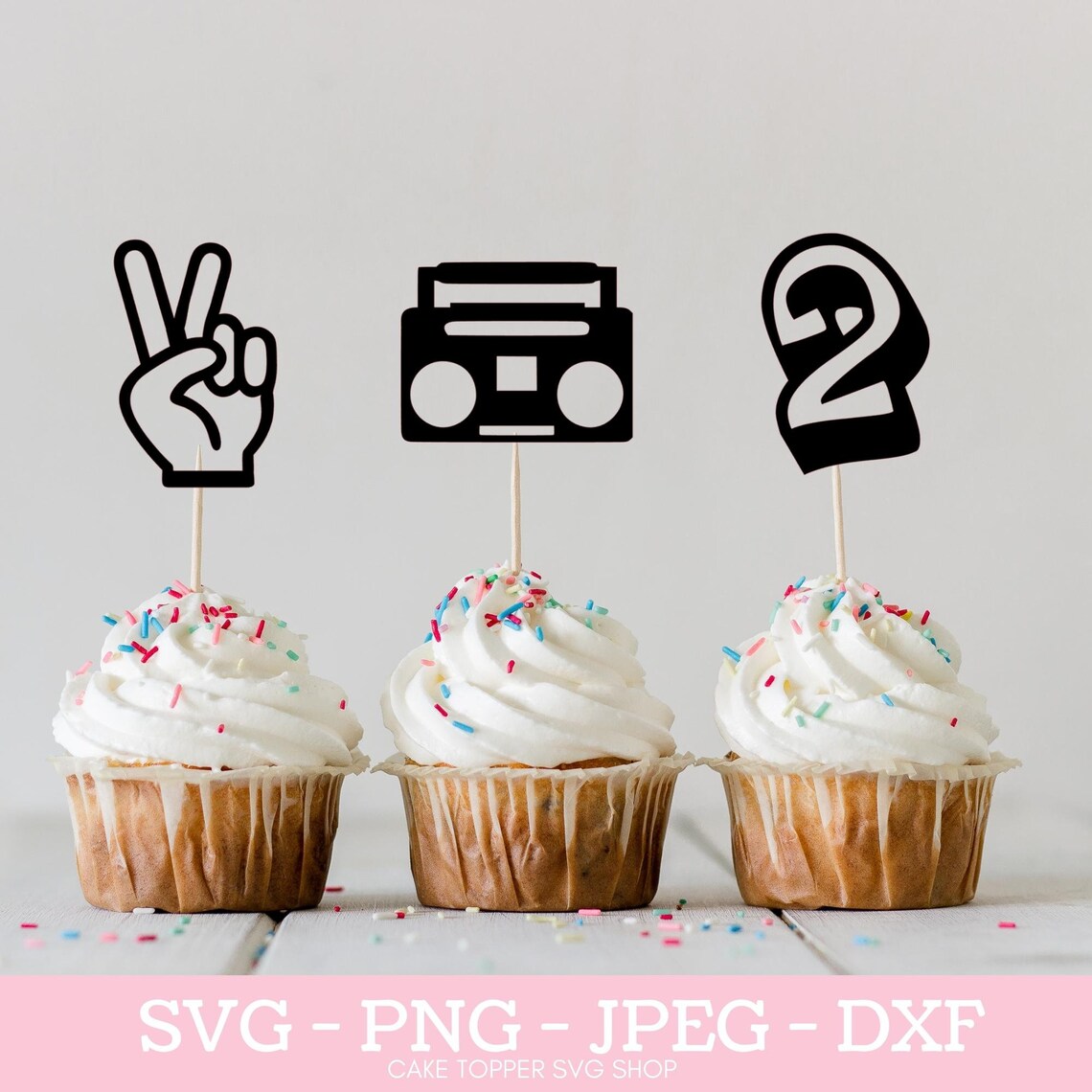 Two Legit Cupcake Toppers SVG Cut File 2nd Birthday Hip - Etsy