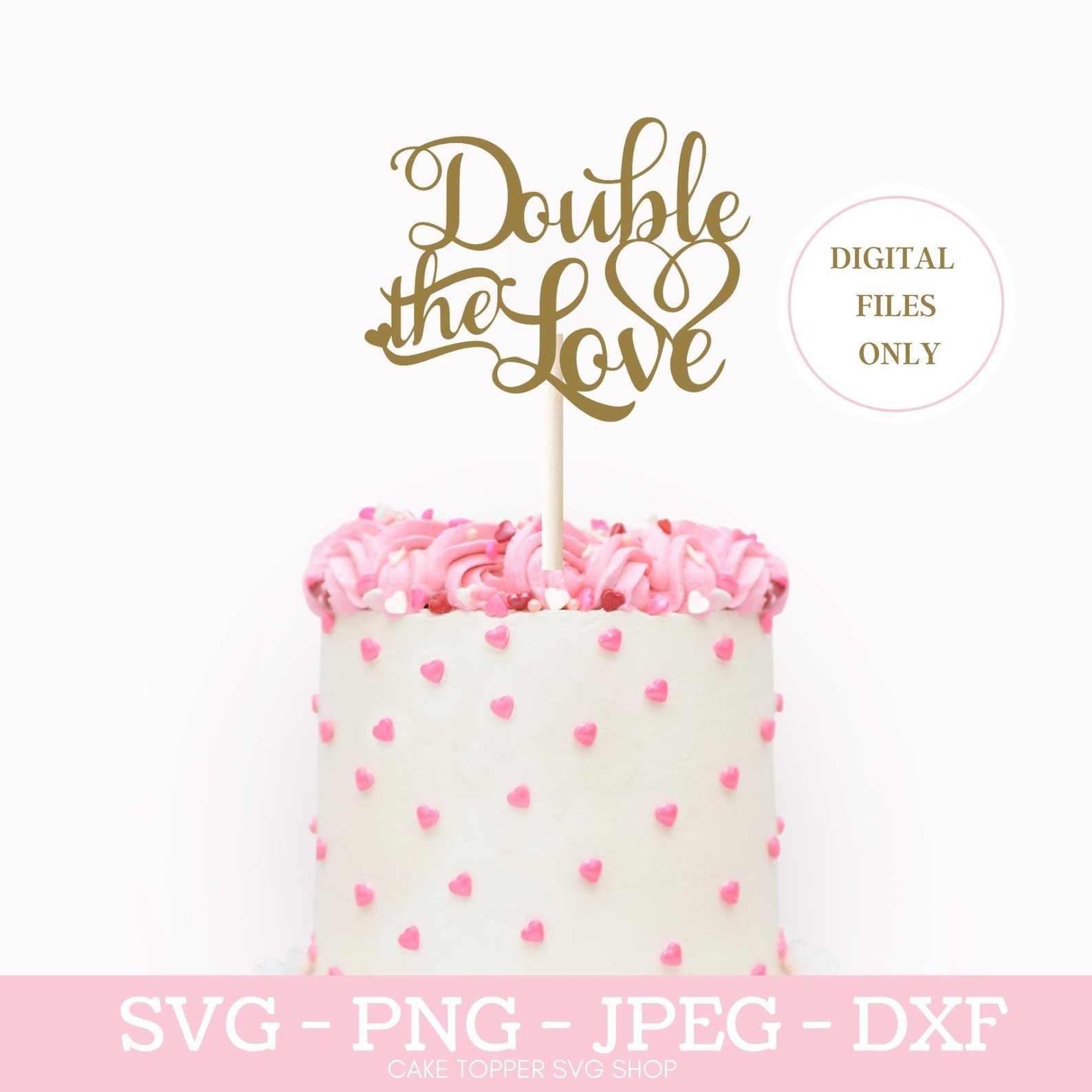 Double the Love Twin Baby Shower Sign Twin Gender Reveal Cake Topper ...