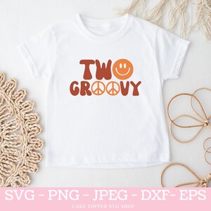 Two Groovy SVG Cut File Boys 2nd Birthday Retro 70's Hippie SVG - Etsy