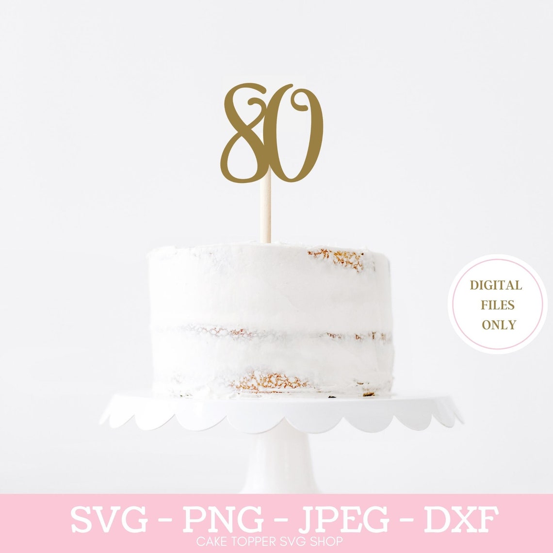 80 SVG 80th Birthday Cake Topper Number 80 SVG Cupcake SVG - Etsy