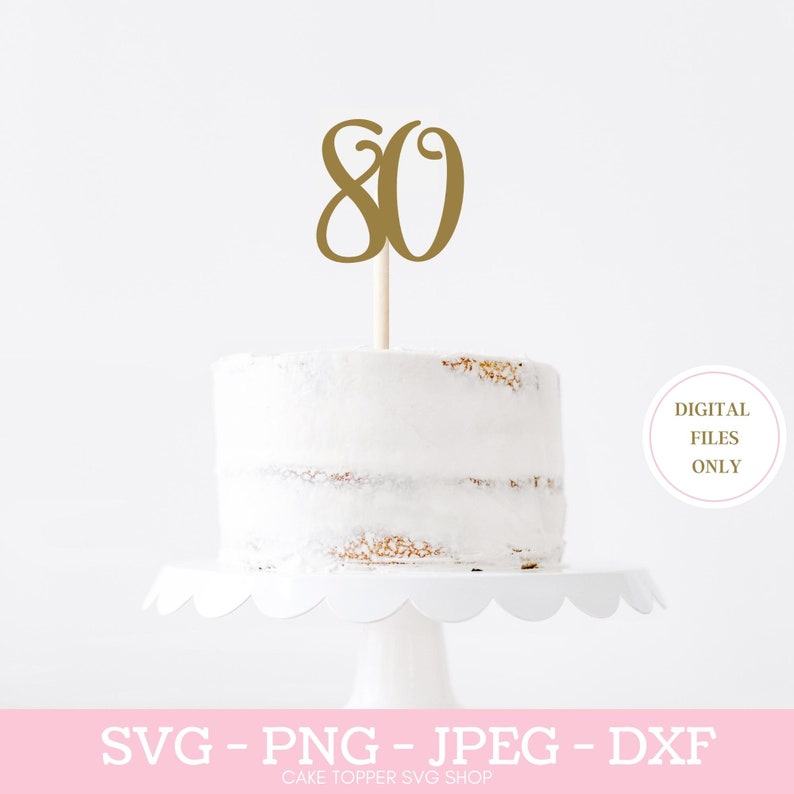 80 SVG 80th Birthday Cake Topper Number 80 SVG Cupcake SVG - Etsy
