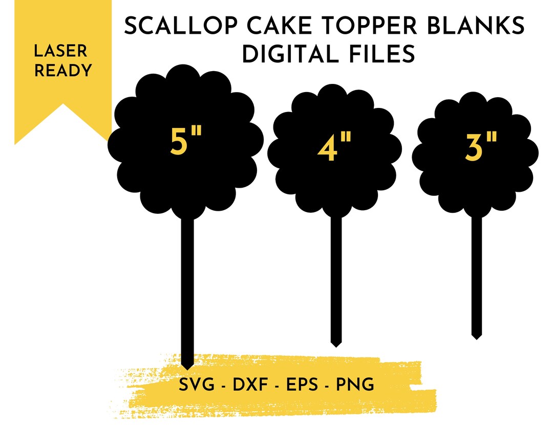 Scallop Template Cake Topper SVG Laser Cut File Scallop Blank With ...