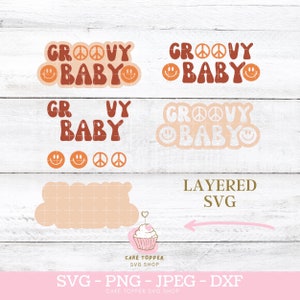 Groovy Baby SVG Cut File Baby Shower SVG 70's Theme Cake Topper SVG - Etsy