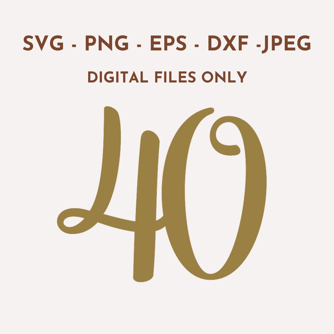40 SVG 40th Birthday Cake Topper SVG Happy 40th Birthday Cake ...