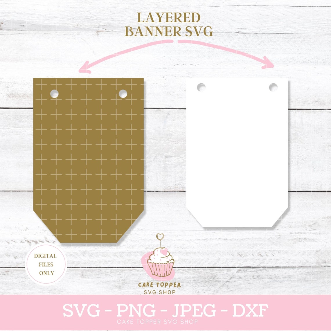 Banner Svg Bundle Bunting Svg Template Layered Bunting Etsy