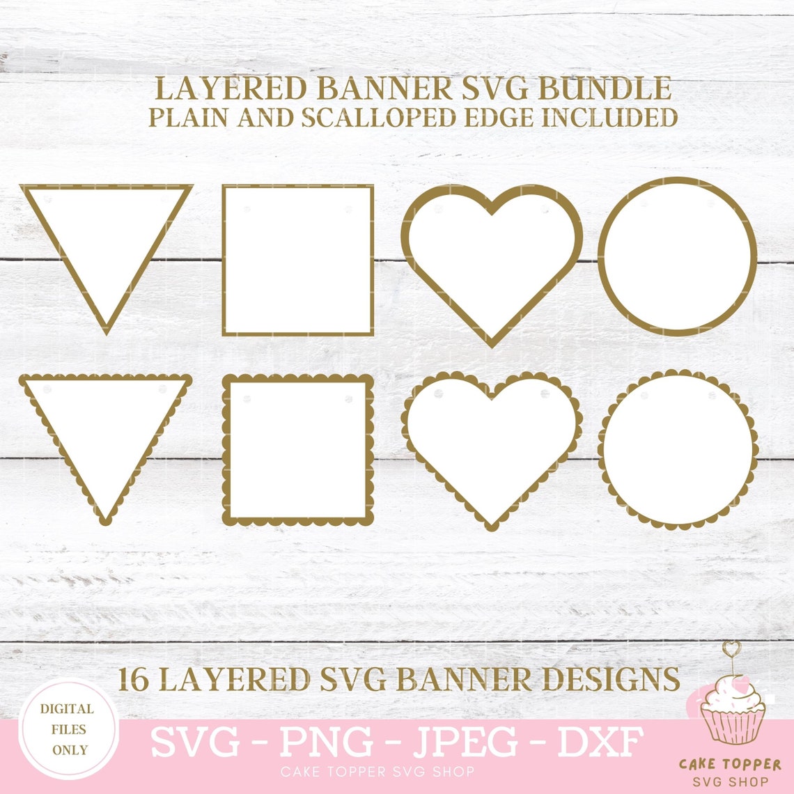 Banner Svg Bundle Bunting Svg Template Layered Bunting Etsy