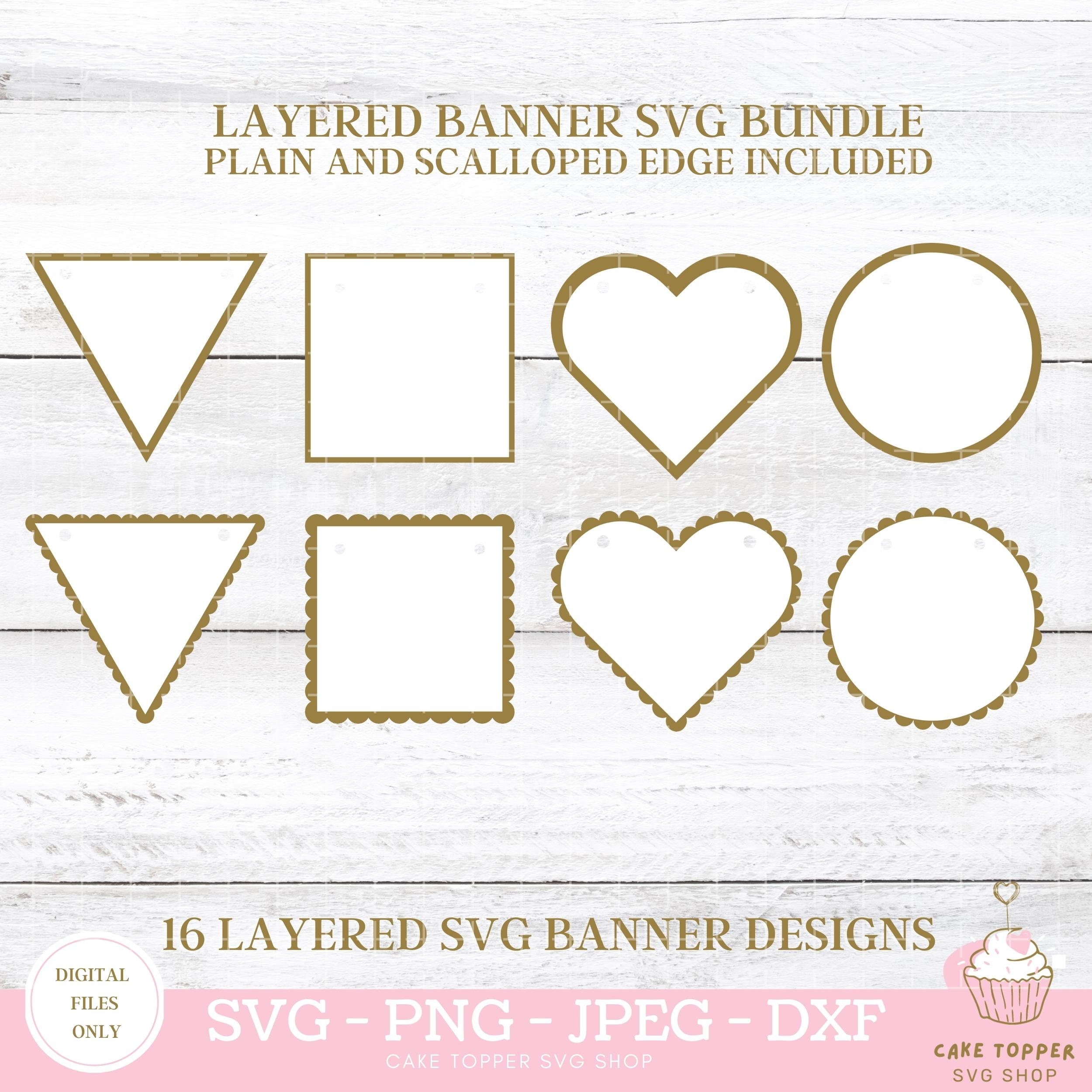 Banner SVG Bundle Bunting SVG Template Layered Bunting | Etsy
