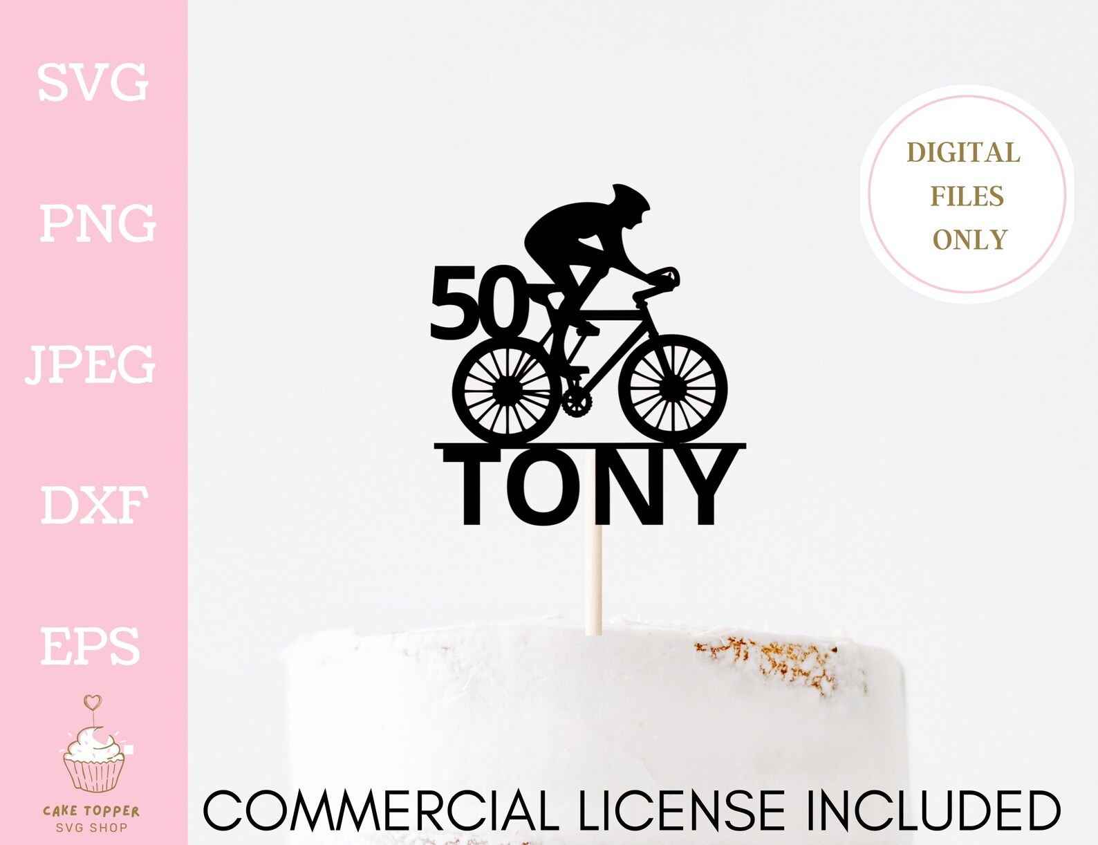 Cycling Cake Topper SVG Cyclist Cake Topper SVG Road Bike - Etsy UK