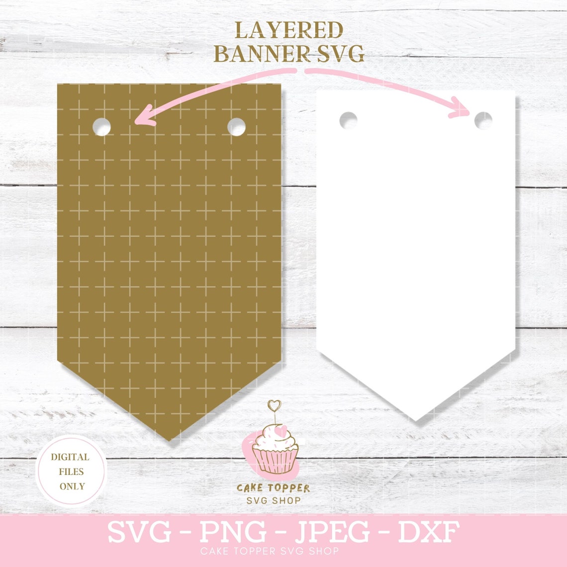 Banner SVG Banner Template Cut File Layered Bunting SVG - Etsy