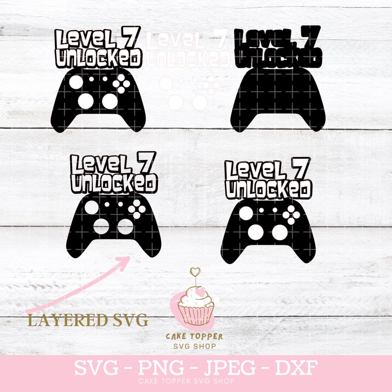 Level 7 Unlocked Instant Download SVG PNG DXF Gaming - Etsy