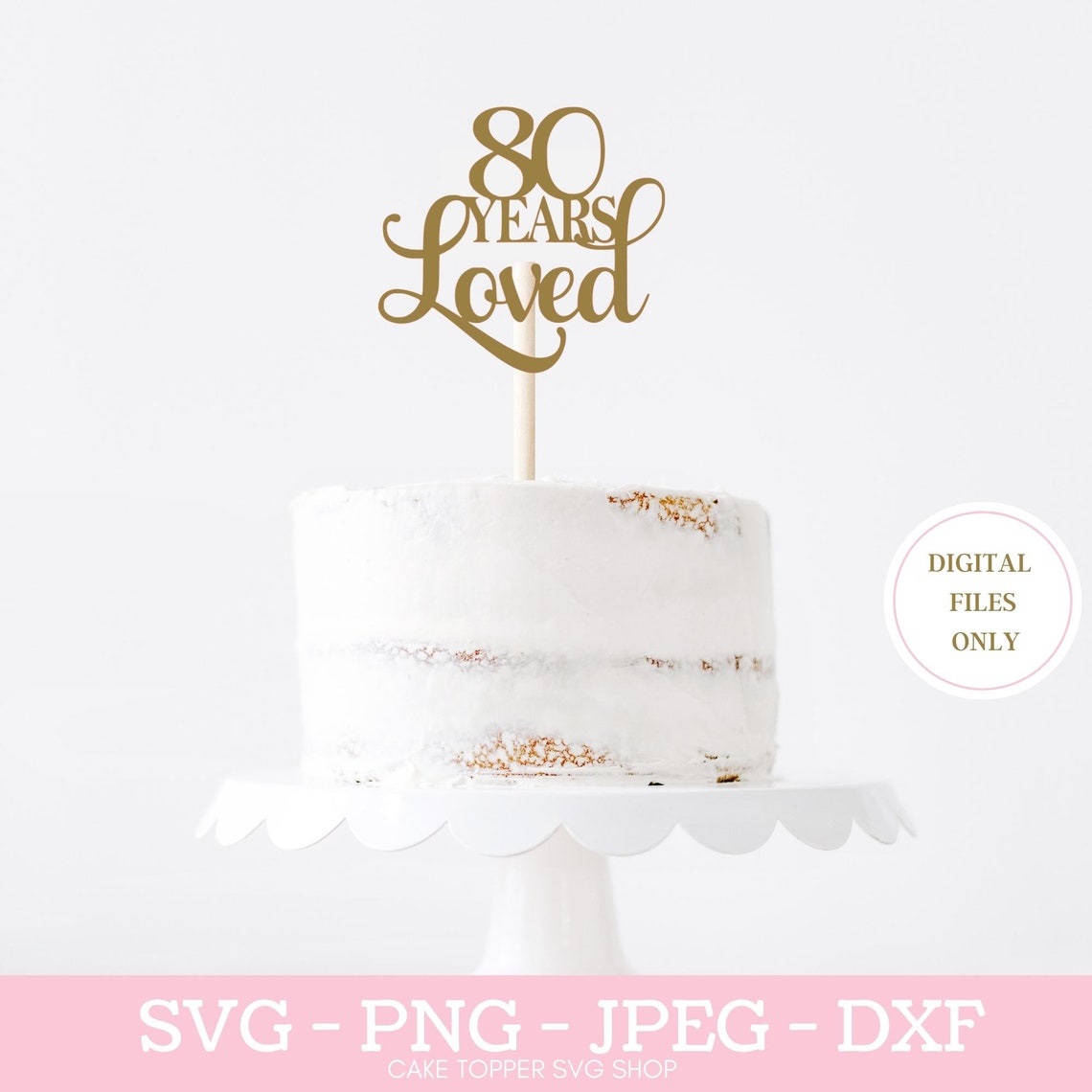 80 Years Loved SVG 80th Birthday Cake Topper SVG Happy 80th - Etsy UK