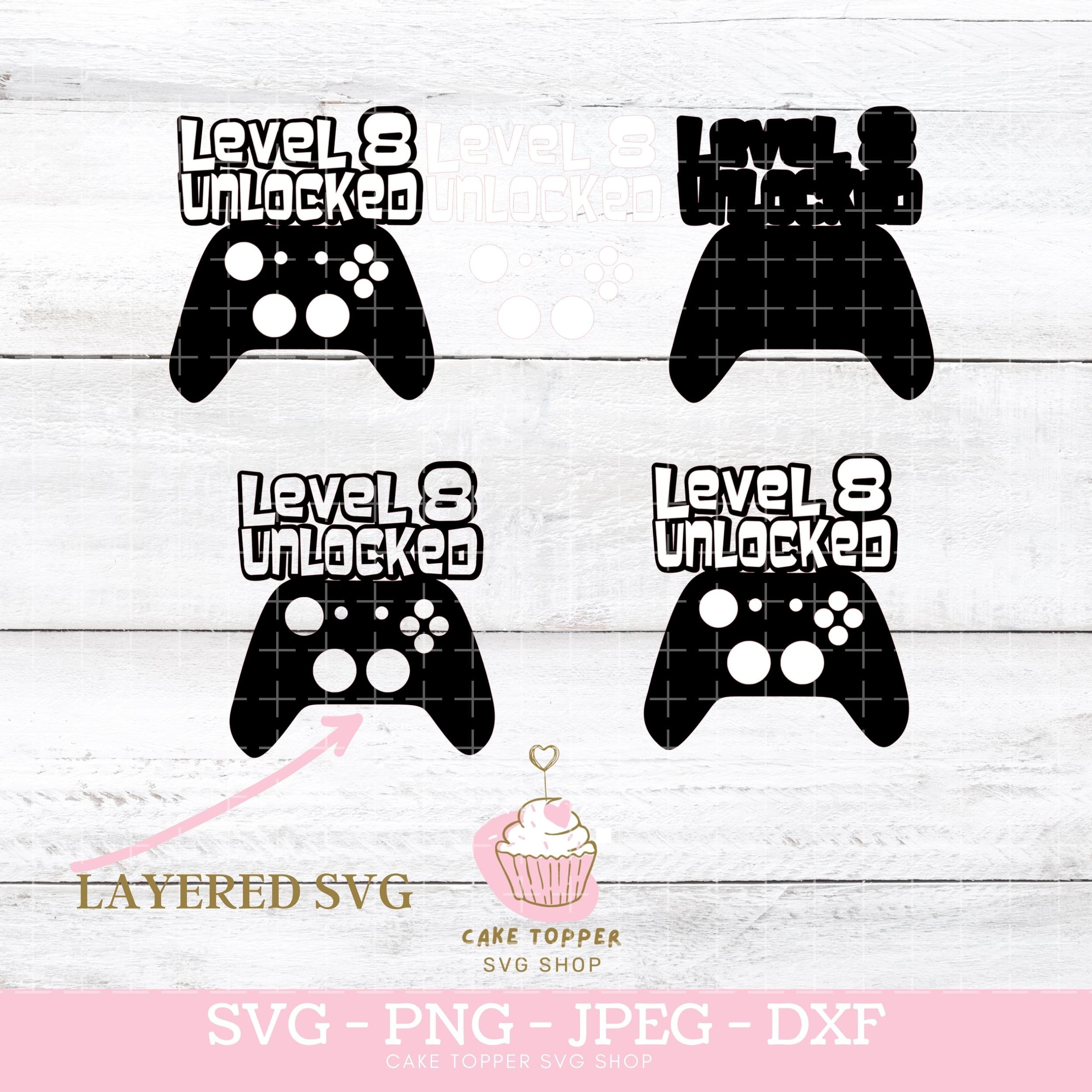 Level 8 Unlocked Instant Download SVG PNG DXF Gaming - Etsy UK