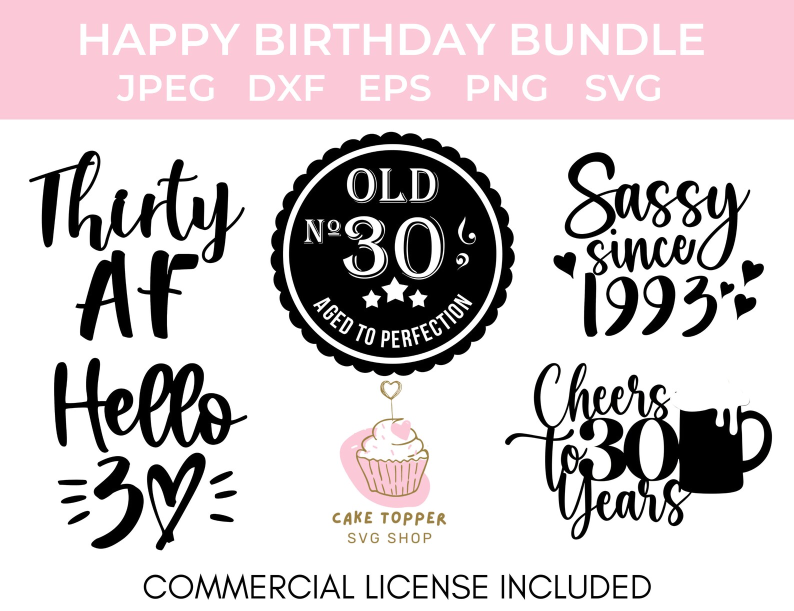 30th Birthday SVG Bundle PNG DXF Eps and Jpeg Included - Etsy UK