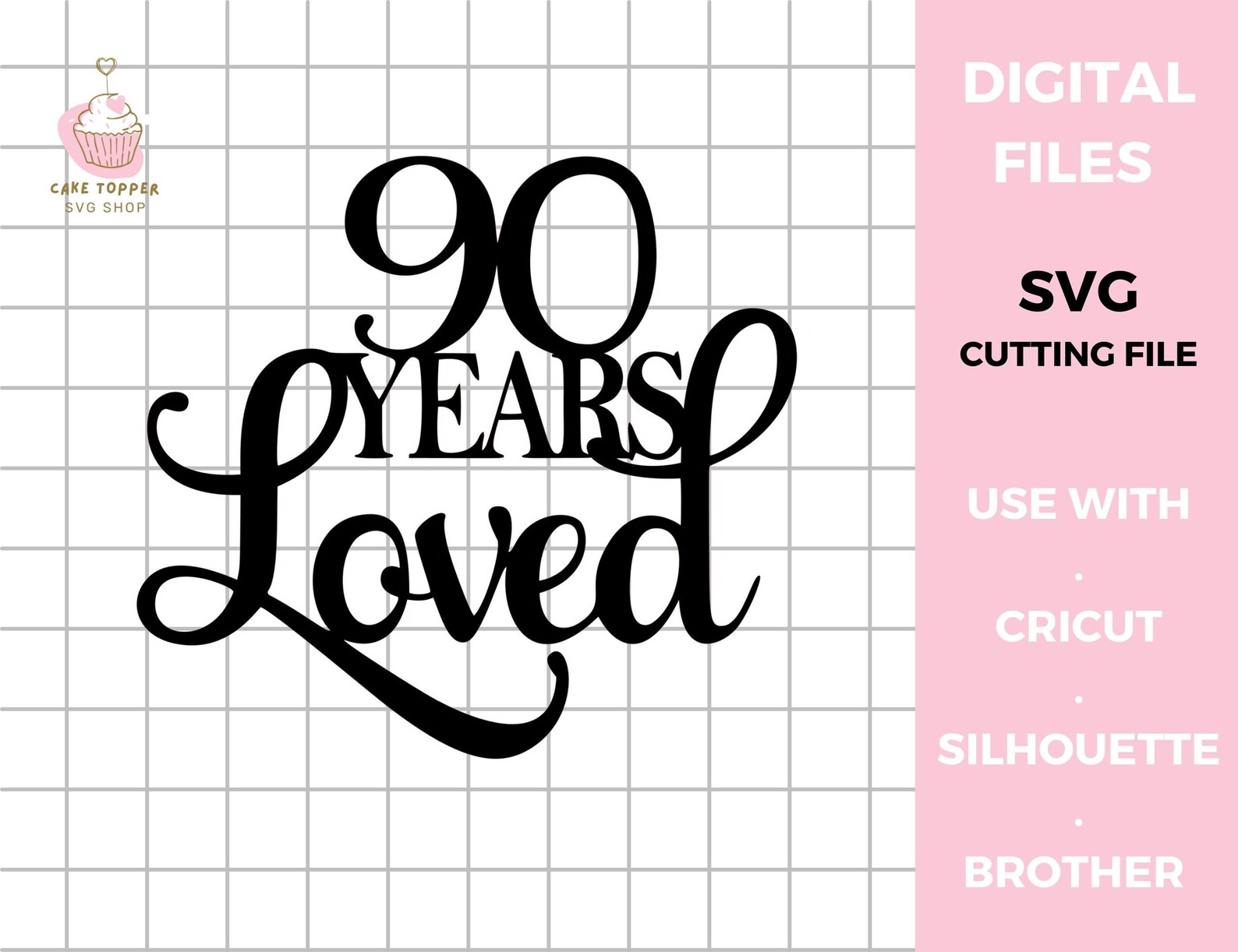 90 Years Loved SVG 90th Birthday SVG 90th Anniversary SVG - Etsy