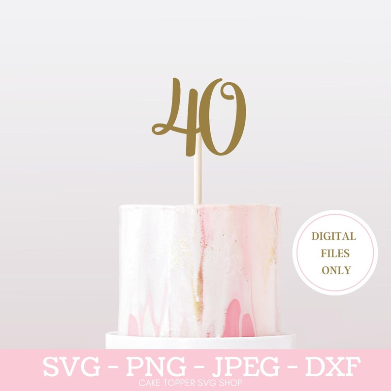 40 SVG 40th Birthday Cake Topper SVG Cupcake SVG - Etsy UK